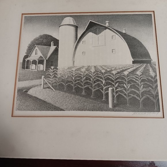 Grant Wood Lithograph | Wall Decor | Grant Wood Fertility Lithograph ...